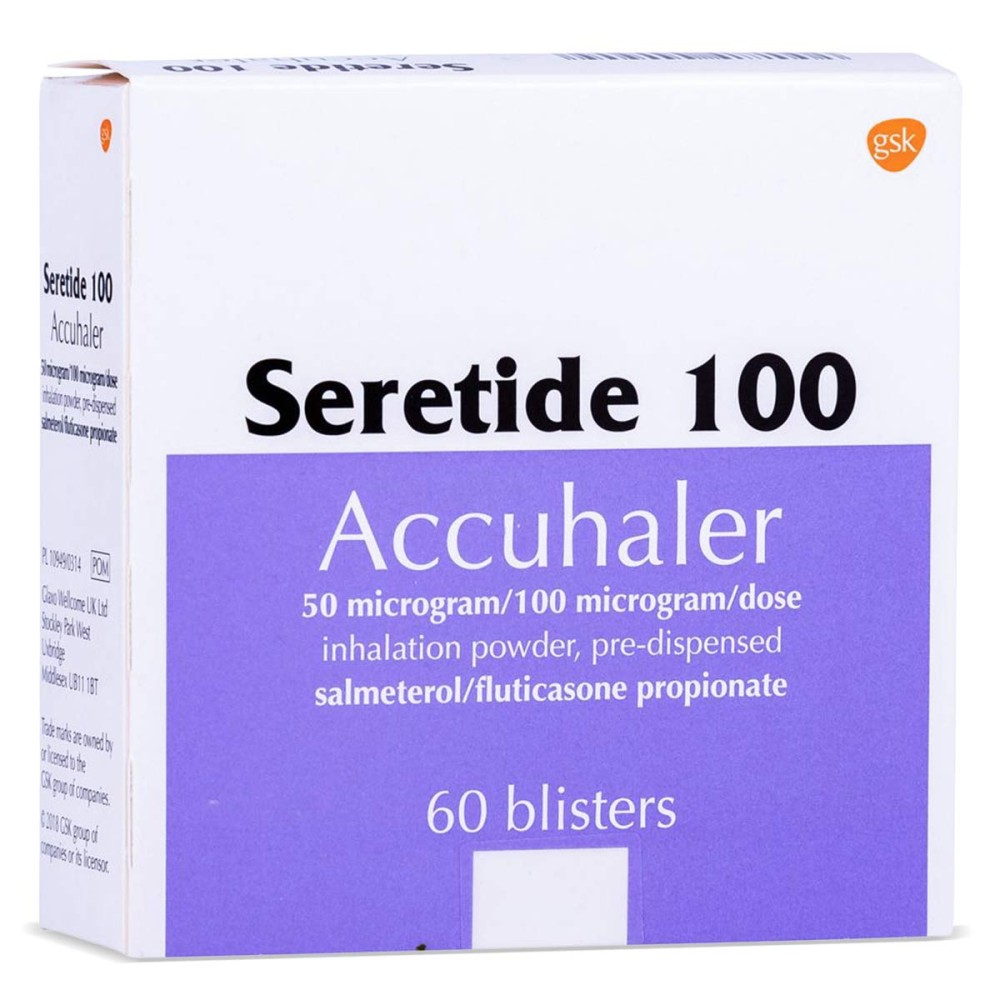 Buy Seretide Accuhaler • 250, 500MCG Asthma Inhaler • OnlineClinic®