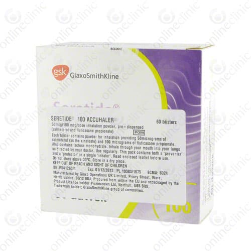 Buy Seretide Accuhaler • 250, 500MCG Asthma Inhaler • OnlineClinic®